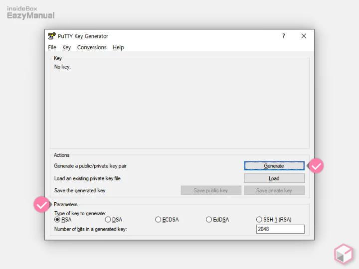 Putty Key Generator 로 SSH Key, ppk 생성 하기 - insideBOX